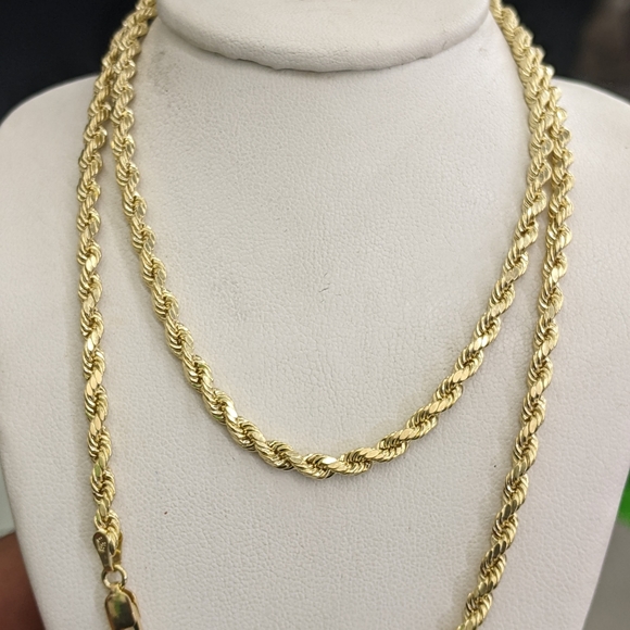 Unbrand | Jewelry | Kt Real Gold Rope Chain 35mm 24 Inch | Poshmark